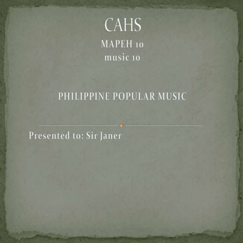 Group 1 Philippine Popular Music | PPTX