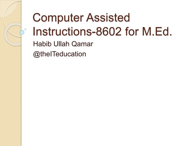 Computer Assisted Instruction | PDF