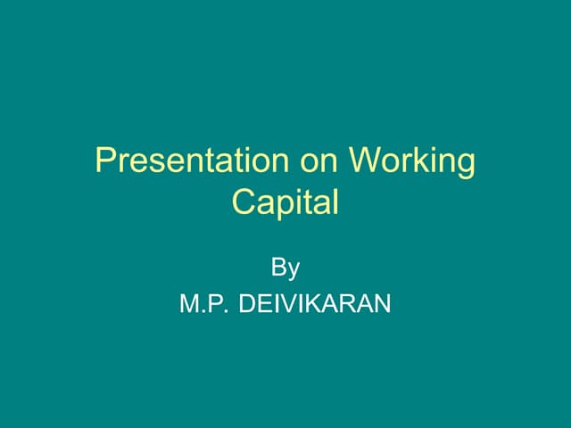 Working capital management ppt | PPTX