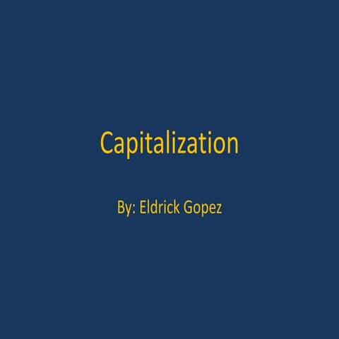 Capitalization is a PowerPoint Presentation | PPT