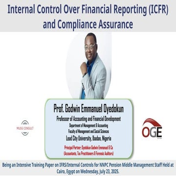 Internal Control Over Financial Reporting ICFR and Compliance Assurance ...