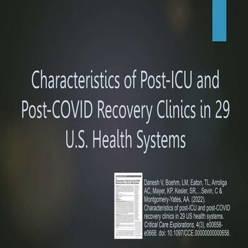 Post-ICU and Post-COVID Clinic Characteristics | PPTX