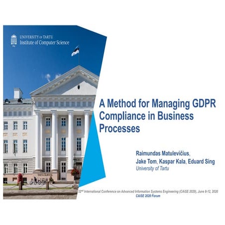 A Method for Managing GDPR Compliance in Business Processes | PPT