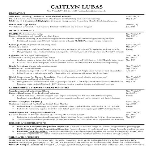 Caitlyn Lubas – Resume | PDF