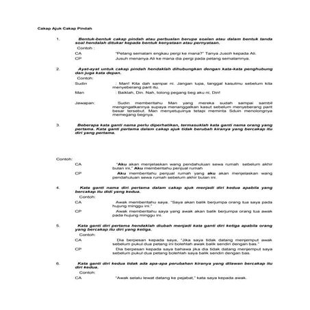 Cakap ajuk cakap pindah | DOCX