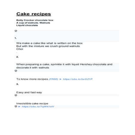 Great cake recipe | DOCX | Desserts and Baking | Food & Drink