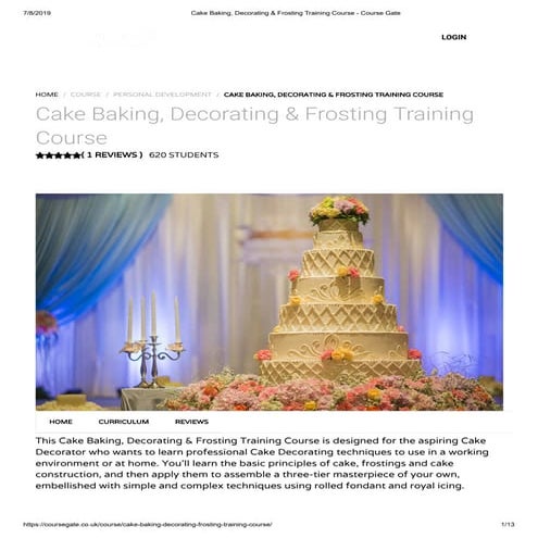 Cake Baking, Decorating & Frosting Training Course - Course Gate | PDF ...