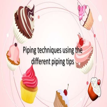 Piping techniques in decorating cakes and cupcakes. | PPTX
