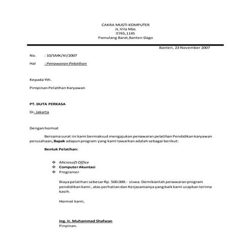 Cakra musti komputer | DOCX