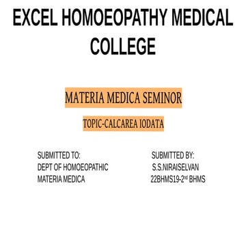 CALCAREA IODATA drug for the student seminor | PPT