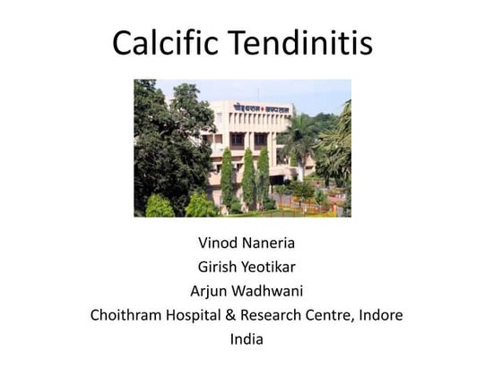 Calcific Tendinitis Of The Rotator Cuff Ppt