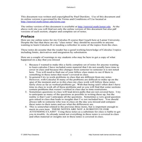 Calc ii complete | PDF