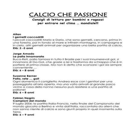 Calcio che passione | PDF