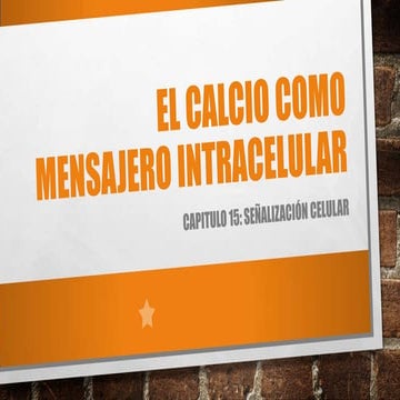 Calcio mensajero intracelular | PPTX