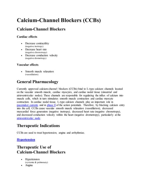 Calcium channel blockers | PPT