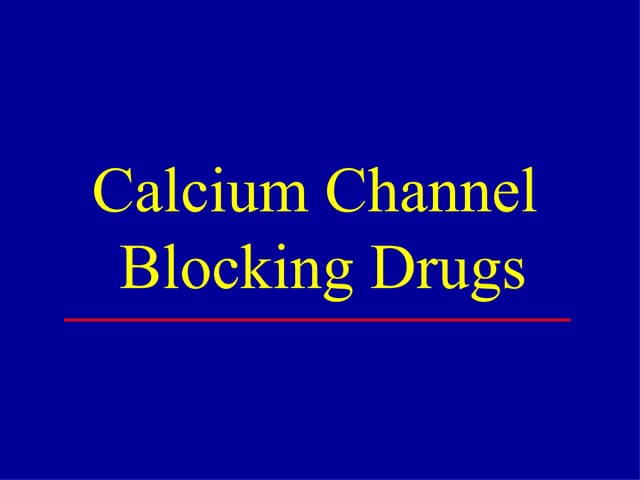Calcium Channel Blockers | PDF