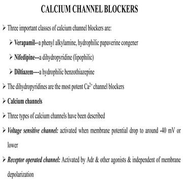 Calcium channel blockers.pptx | Chemistry | Science