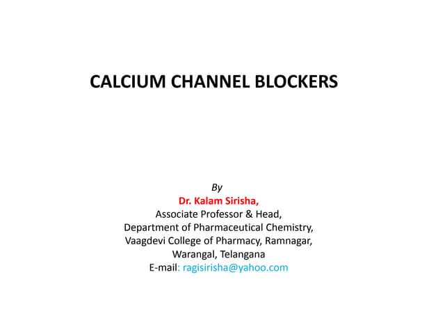Calcium Channel Blockers | PDF