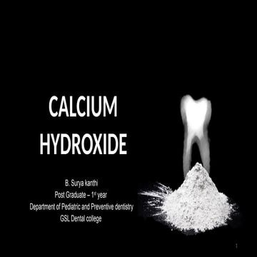 Calcium Hydroxide applications in Dentistry | PPTX