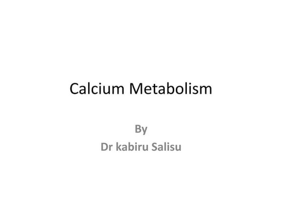 Calcium metabolism handout | PDF