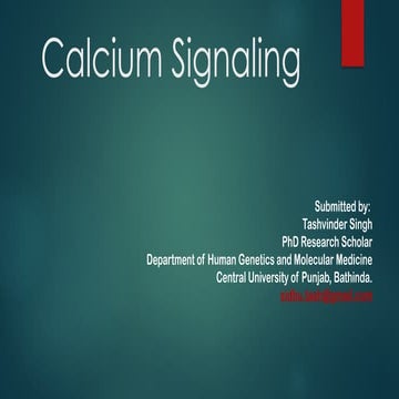 Calcium Signaling and its Implication in Disease | PPTX