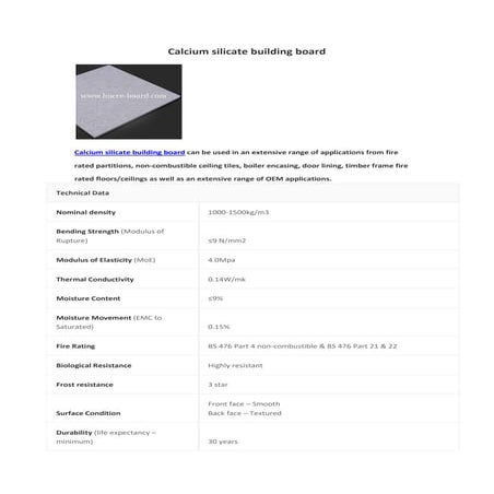 Calcium silicate building board | PDF