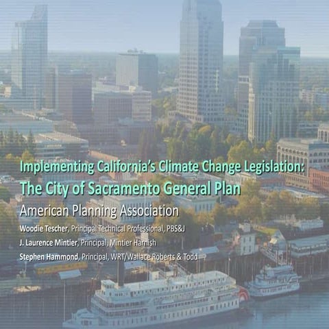Implementing California’s Climate Change Legislation: The City of ...