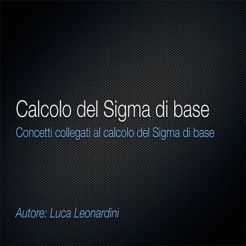Calcolo sigma base | PDF