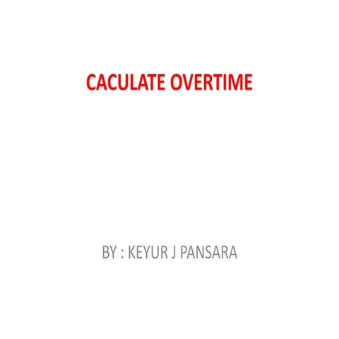 Calculate overtime in Excel | PPT
