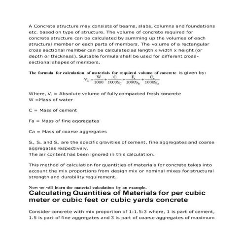 Formula To Calculate Concrete Yards Concrete Calculator