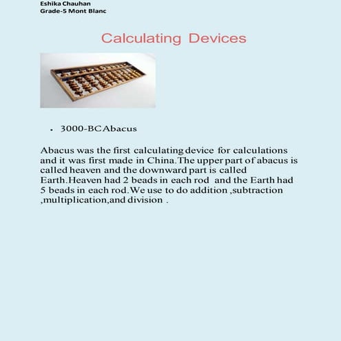Calculating Devices | DOCX