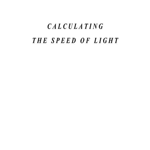 Calculating Light Speed | PPT