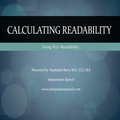 Calculating Readability | PPSX