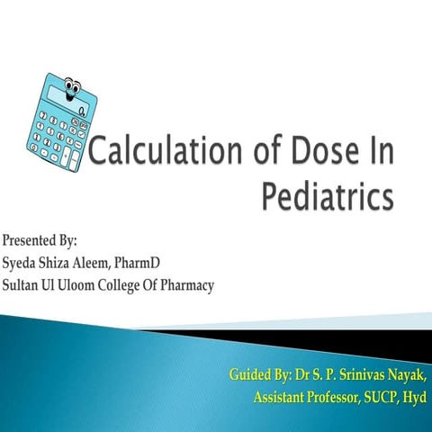 Pediatric Drug calculations |drug calculation formulas | PPTX
