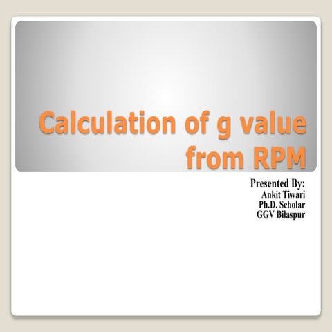 Calculation of g from rpm | PPTX