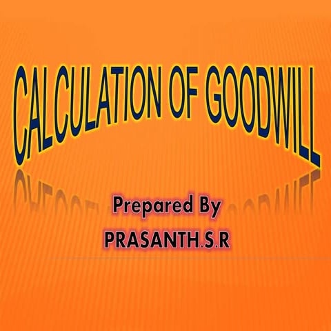 Calculation of goodwill | PPTX