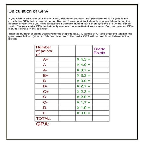 Calculation of gpa | PDF | Educational Assessment | Education