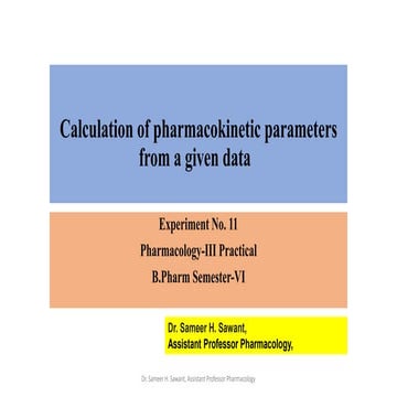 Calculation of pharmacokinetic parameters from a given data .pptx