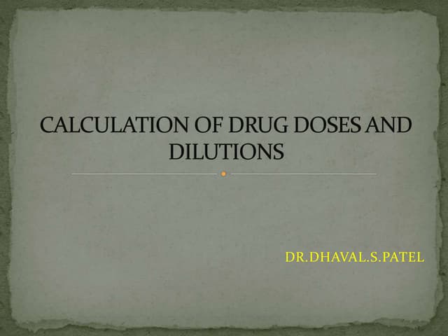 Dosage And Solutions | PPT