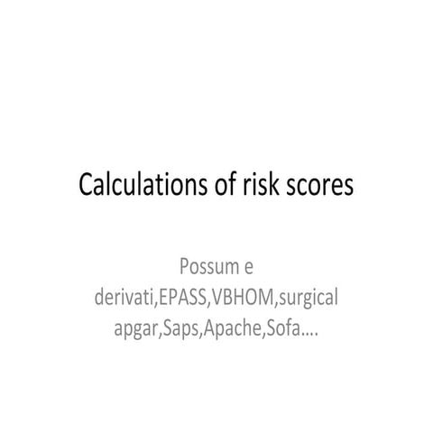 Calculations of risk scores | PPT