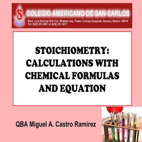 CALCULATIONS WITH CHEMICAL FORMULAS AND EQUATION | PPT