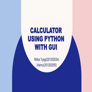 Calculator Using Python With Guipptx