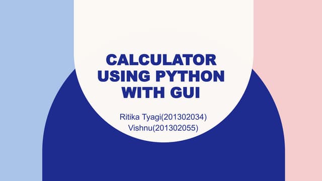 Calculator Using Python With Guipptx