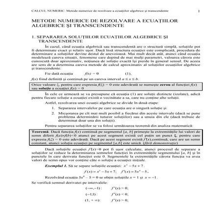 Calculul numeric teorie | PDF