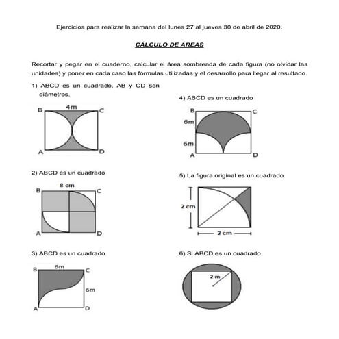 CALCULO DE AREAS | PDF