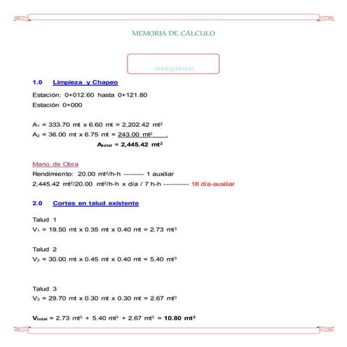 Calculo de materiales | DOC