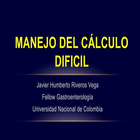 Manejo del cálculo difícil | PPTX