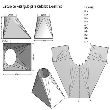 Calculo do retangulo para redondo excentrico | PDF