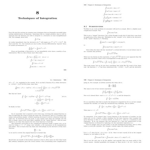 Comprehensive Techniques of Integration in Calculus: Substitution and ...