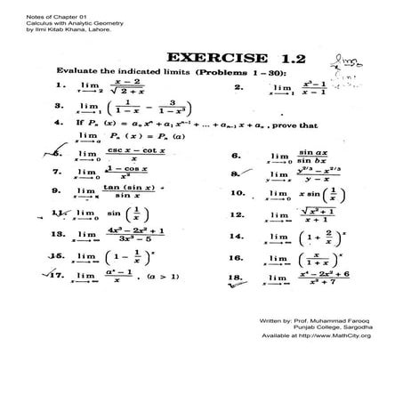 Calculus ch#1 (5) | PDF